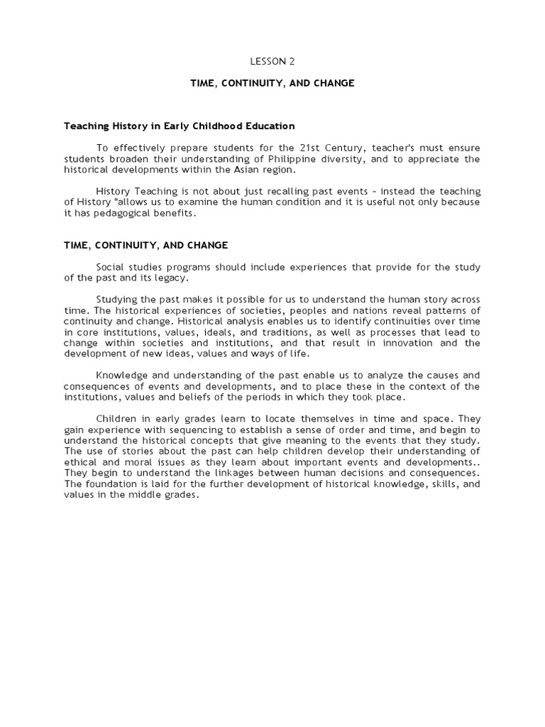 Lesson 2_Time, Continuity and Change | PDF