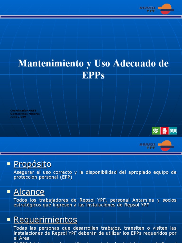 Mantenimiento y Uso Adecuado de EPPs | PDF | Casco