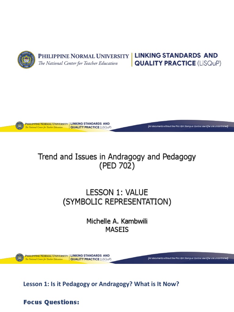 PED 702 - 1.4 Value Michelle Kambwili | PDF | Learning Theory (Education) | Learning
