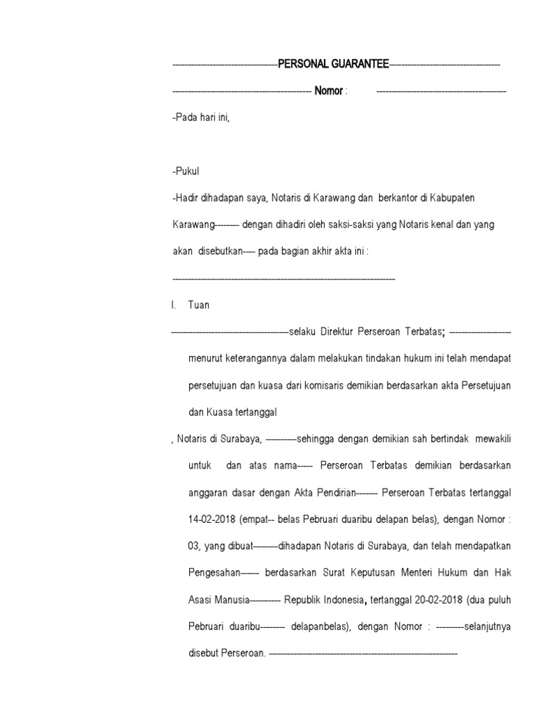 Personal Guarantee | PDF