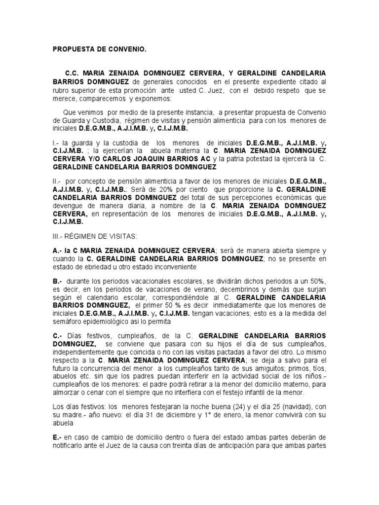 Propuesta de Convenio | PDF