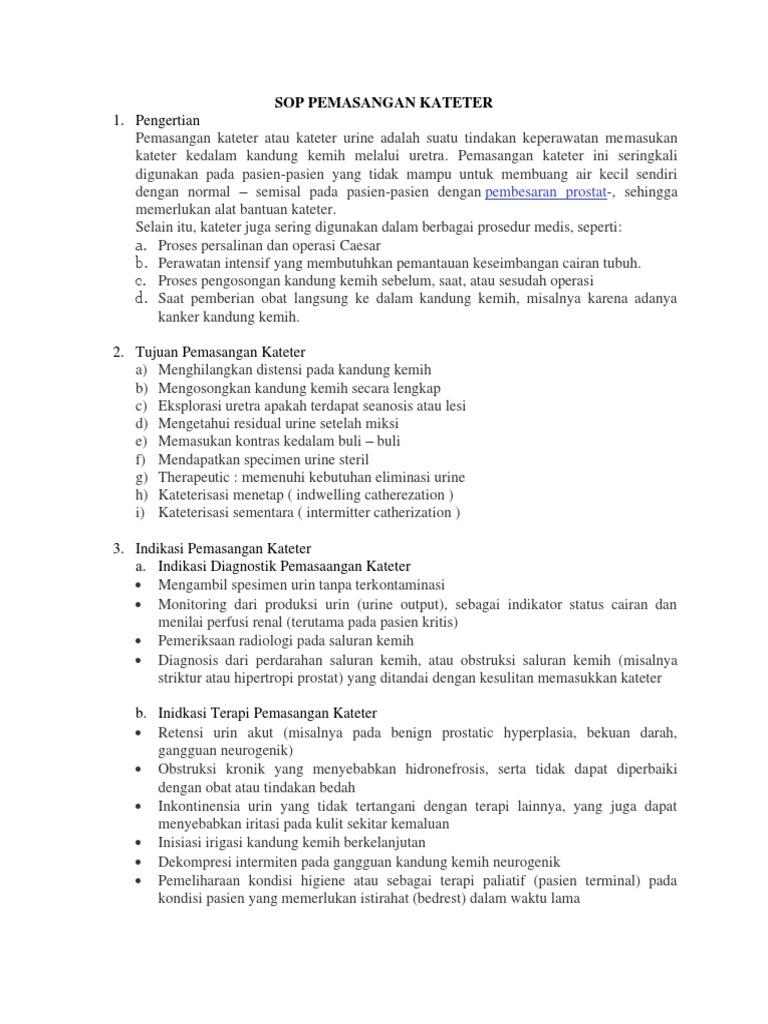 Sop Pemasangan Kateter | PDF