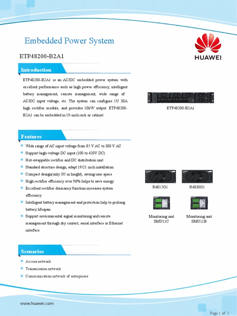 ETP48200-B2A1Embedded Power System Datasheet | PDF | Rectifier | Alternating Current