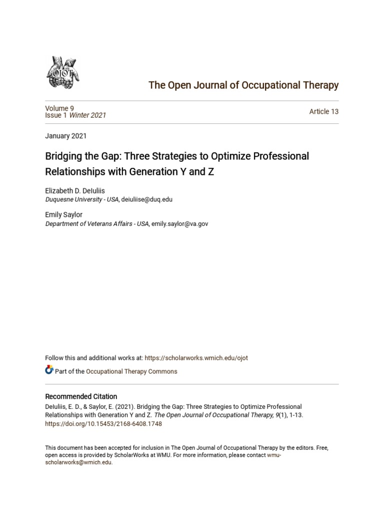 Bridging The Gap With Generation Y and Z | PDF | Occupational Therapy ...