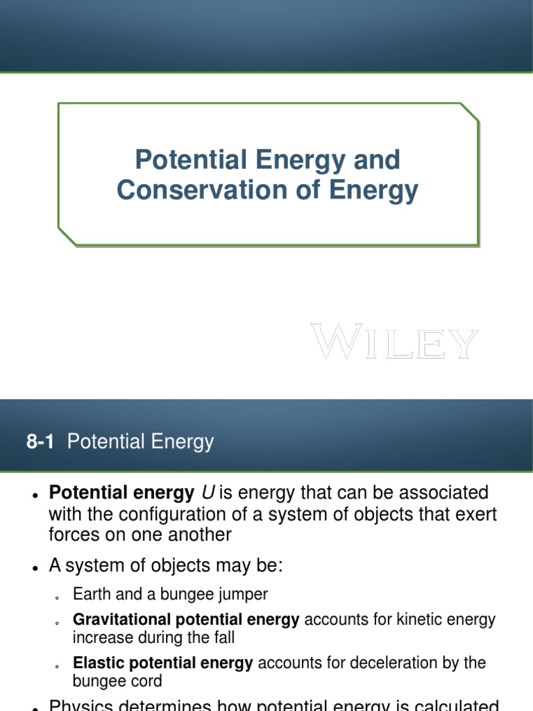 Potential Energy and Conservation of Energy | PDF | Potential Energy | Force