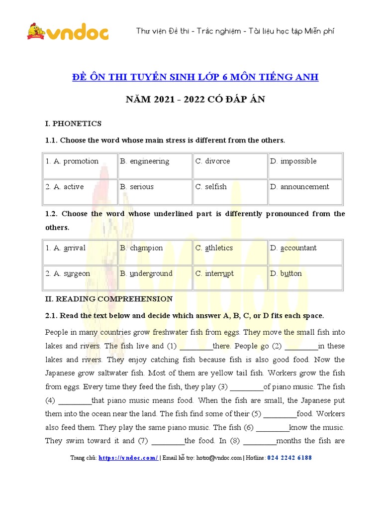 De Luyen Thi Tieng Anh Vao Lop 6 Truong THPT Chuyen Ha Noi Amsterdam ...
