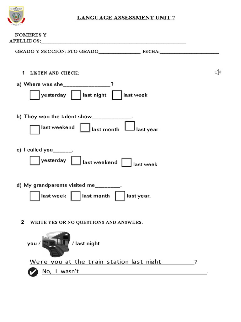 Language Assessemtn Unit 7 - 5th Grade | PDF