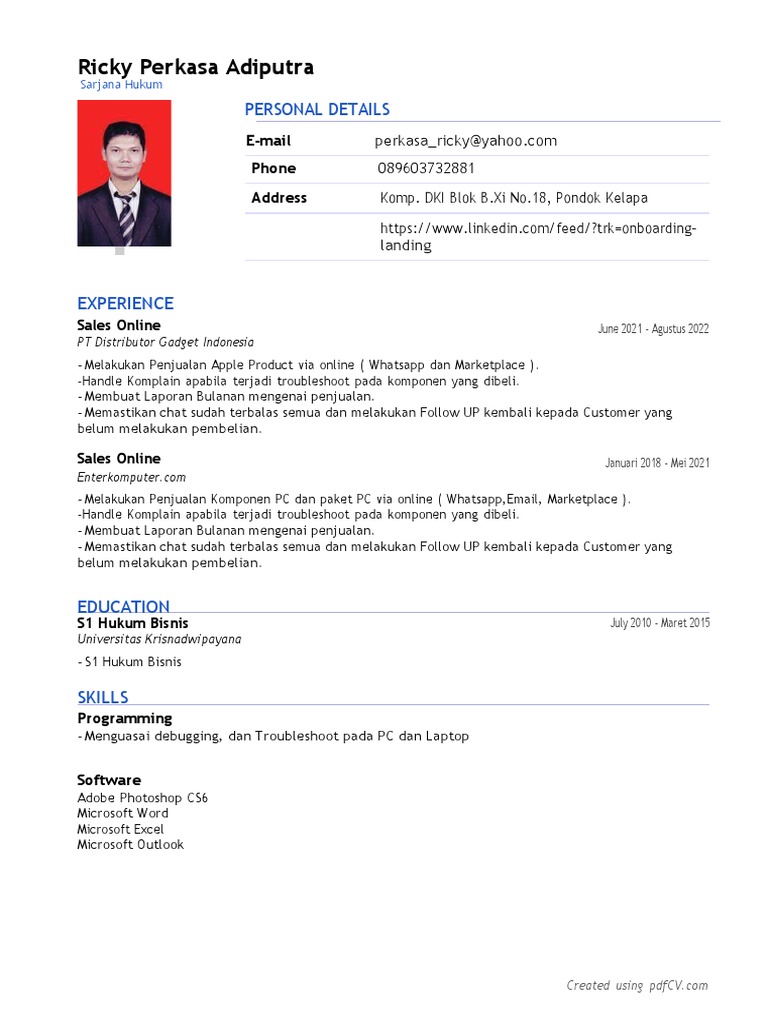 CV Jobstreet | PDF