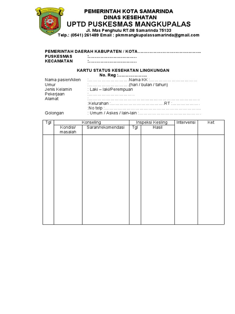 Form Klinik Sanitasi | PDF