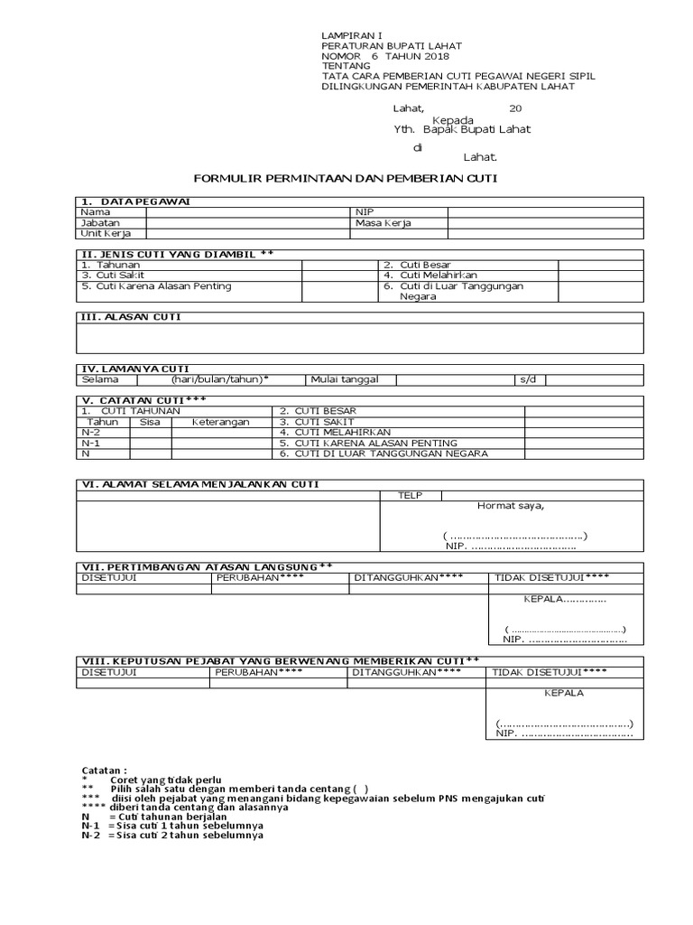 Blanko Formulir Cuti | PDF