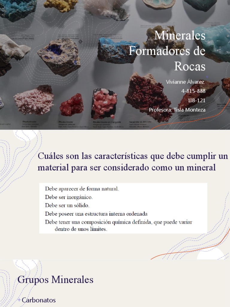 Minerales Formadores de Rocas | PDF | Minerales | Roca (geología)