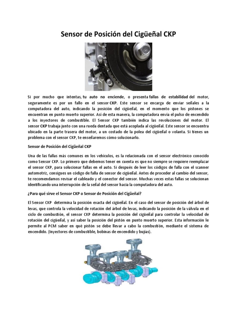 Sensor de Posición Del Cigüeñal CKP | PDF | Motor de combustión interna | Máquinas