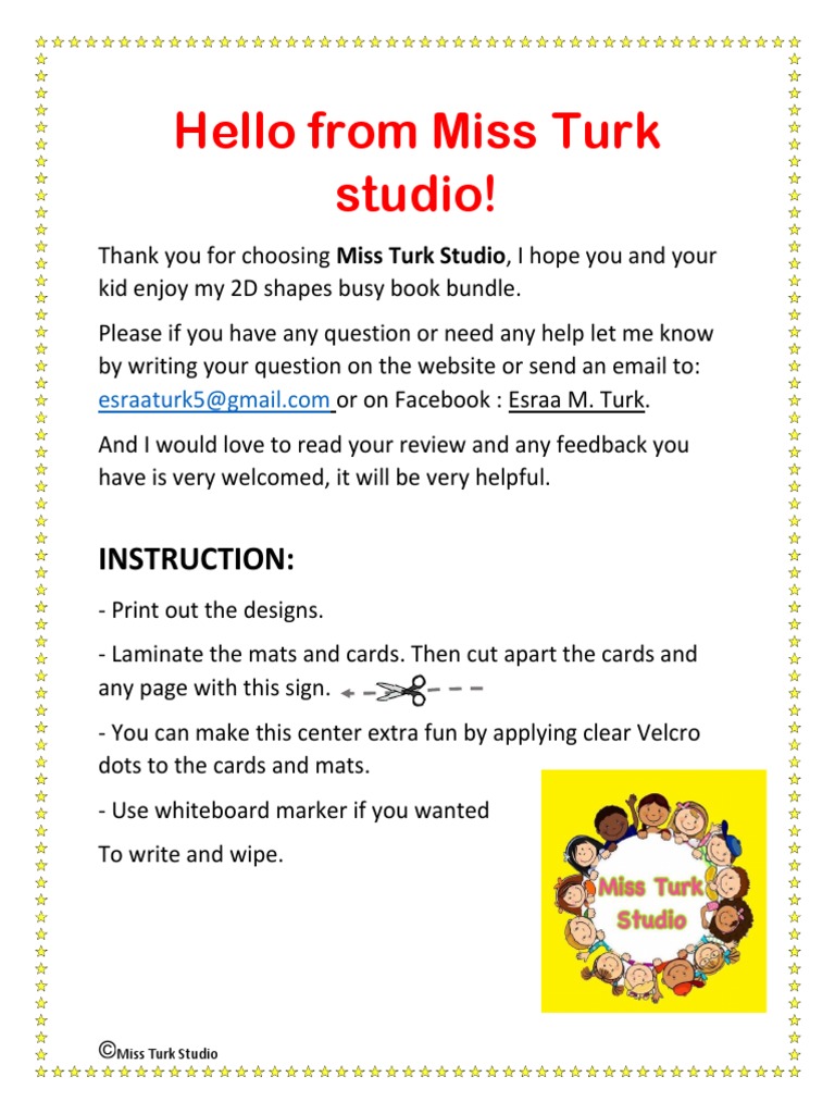 2D Shapes Busy Book Bundle Guide | PDF
