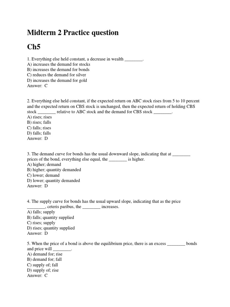 Practice MCQ | PDF | Supply And Demand | Interest