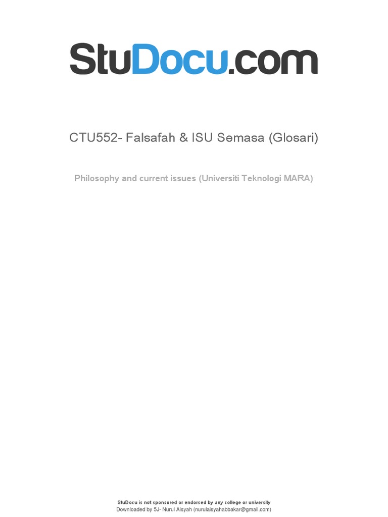 Glosari Falsafah & Isu Semasa CTU552 | PDF