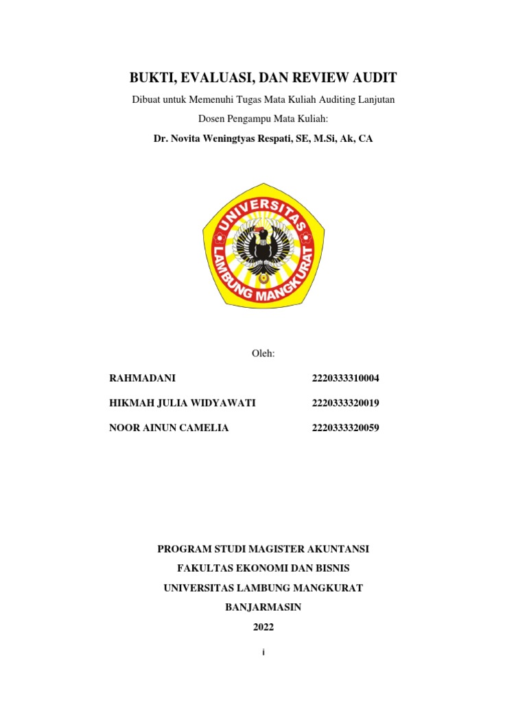 KELOMPOK 5 Makalah Bukti Audit Evaluasi Dan Review | PDF