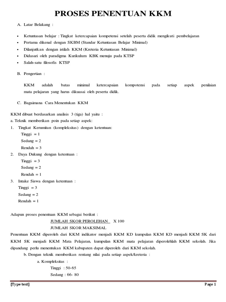 Dokumen - Tips Contoh Proses Penentuan KKM | PDF