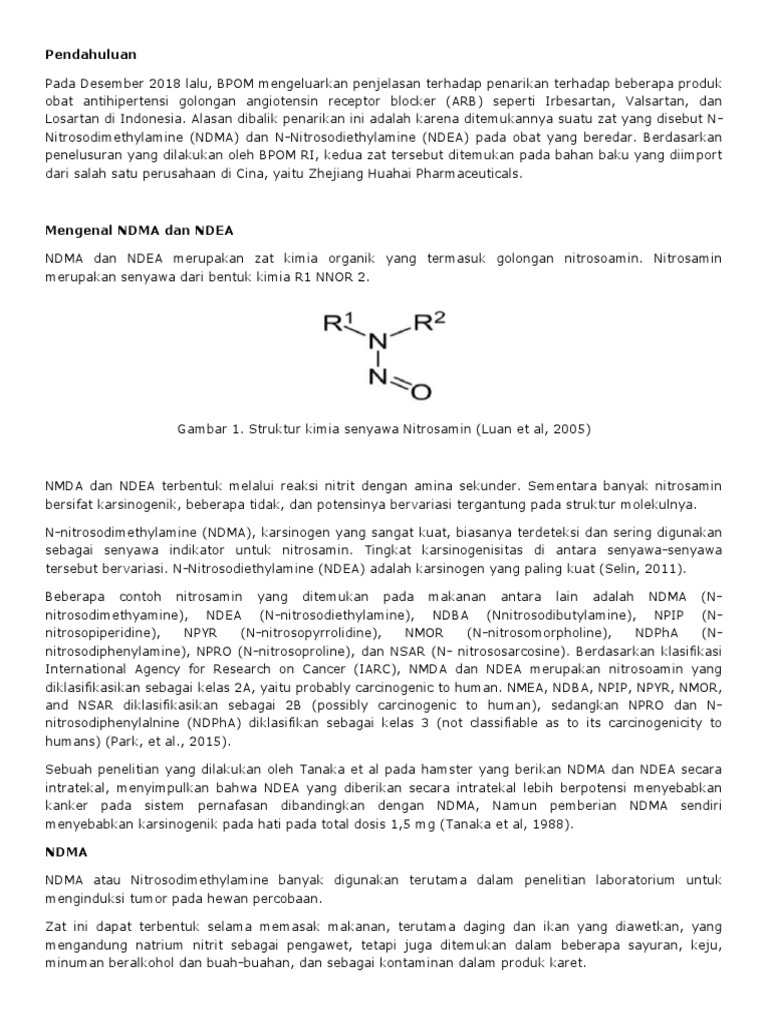 Penarikan Obat ARB: Bahaya NDMA/NDEA | PDF