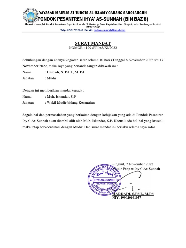 Surat Mandat | PDF