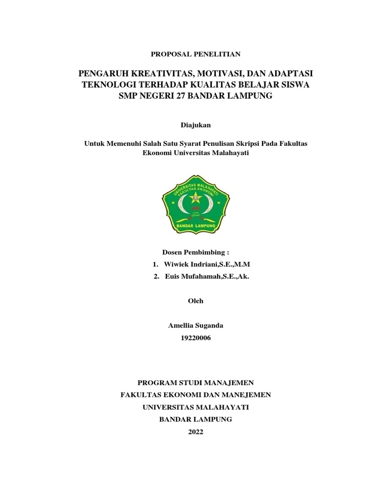Proposal Penelitian Revisi Again | PDF | Karier & Perkembangan