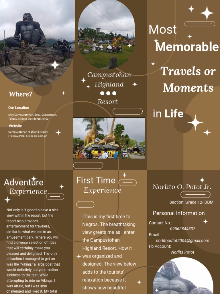 Brown Creative Travel Adventure Trifold Brochure | PDF