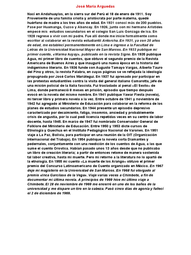 José María Arguedas | PDF