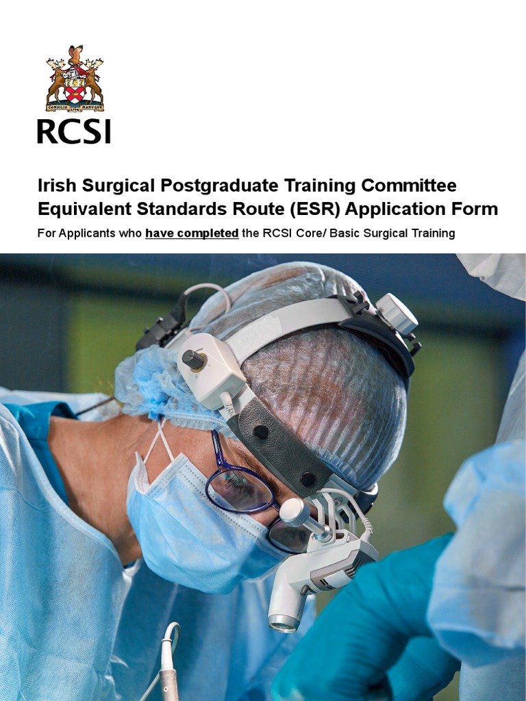 ESR Application Form and Guidelines - RCSI Applicants | PDF | Residency ...