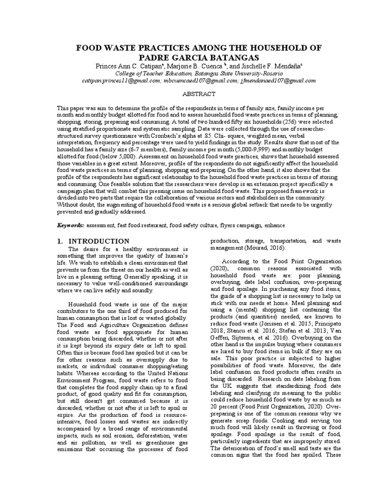 10 Page Full Paper Food Safety Culture Among Fast Food Restaurants in ...