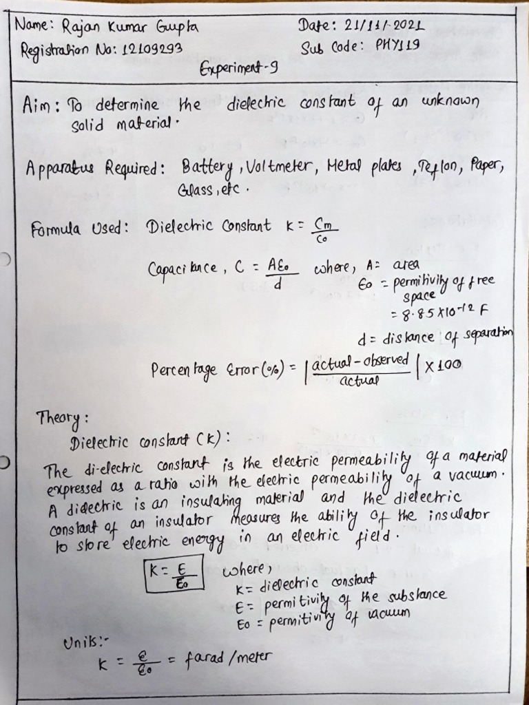 Physics Practical 9 | PDF | Electromagnetism | Physics