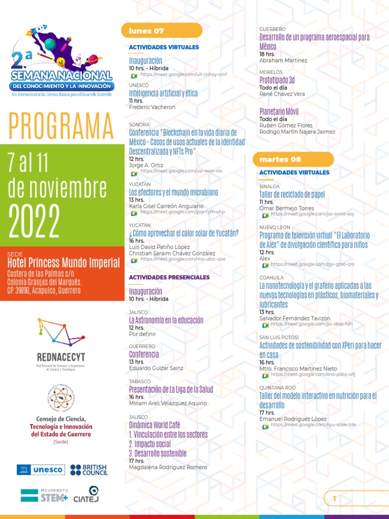 Programa Semana Nacional 2022 | PDF | México | Science