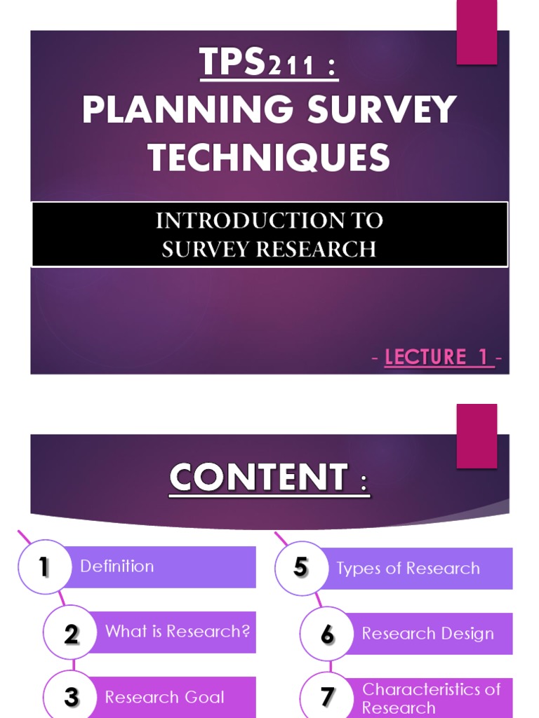 L1 - W1 - TPS211 - Introduction To Survey Research | PDF | Scientific Method | Theory