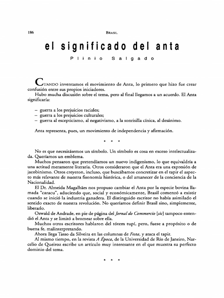 Salgado - O Que Significa Anta | PDF | Brasil