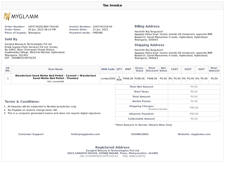Customer Invoice for Nail Polish | PDF | Trade | Government