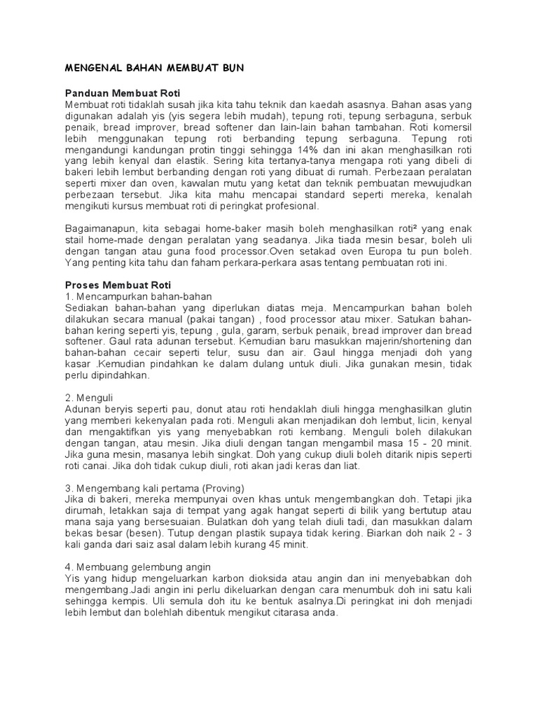 Mengenal Bahan Membuat Bun | PDF