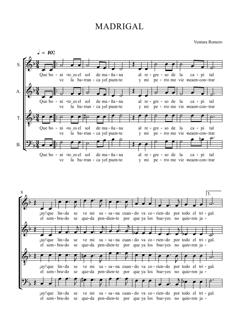MADRIGAL - Partitura Completa | PDF