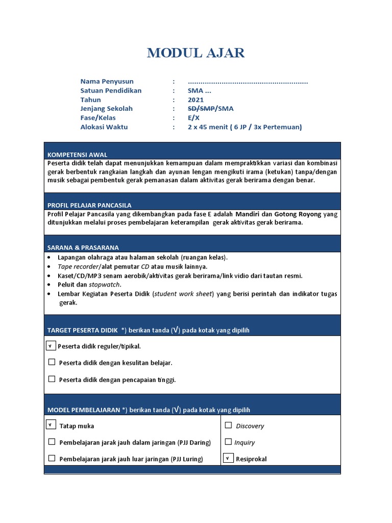 01c. MODUL AJAR - Contoh | PDF