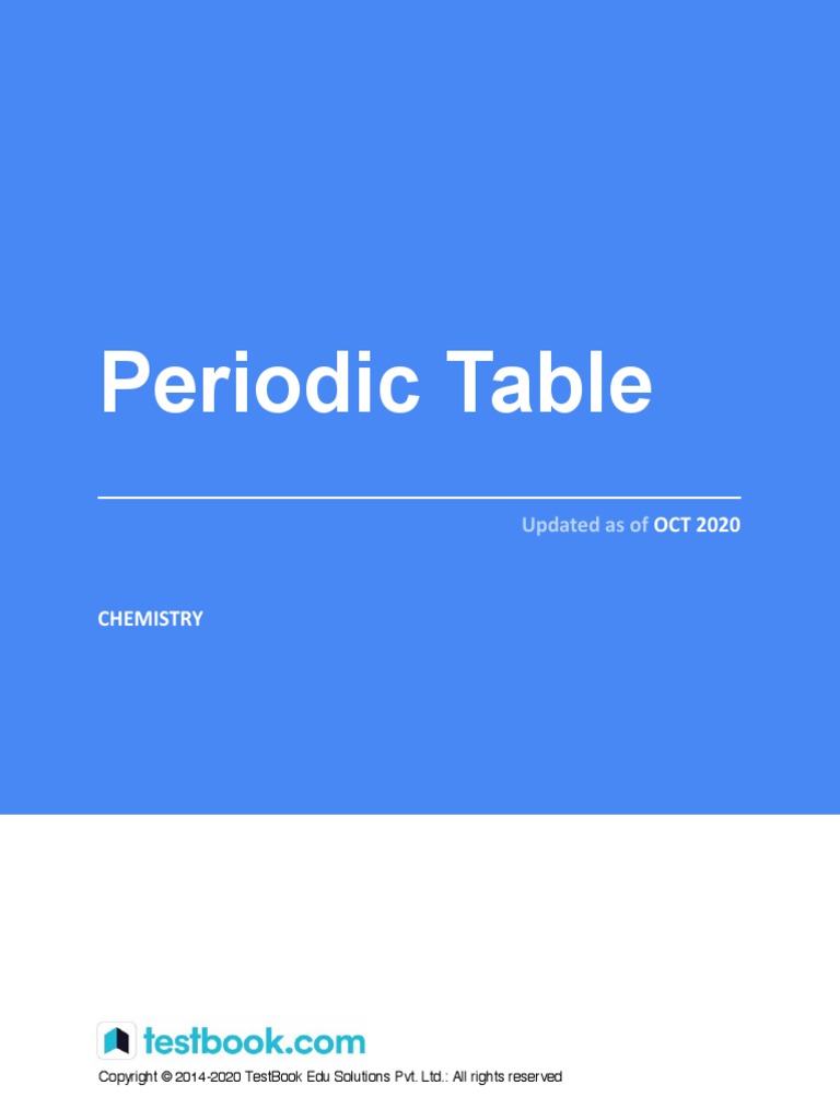 Periodic Table - Study Notes | PDF | Ion | Periodic Table