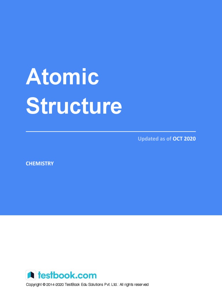 Atomic Structure - Study Notes | PDF | Atoms | Atomic Orbital