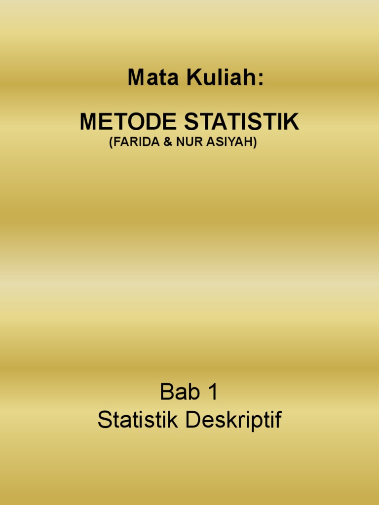BAB 1 - 2 - Ukuran Statistik Bagi Data | PDF