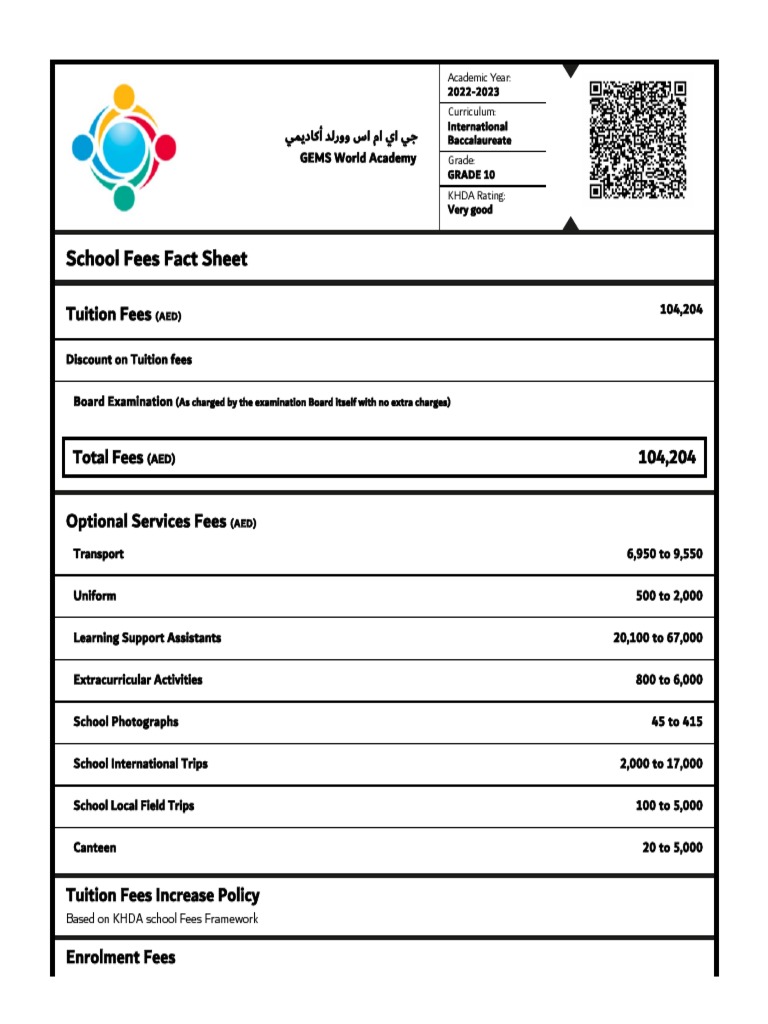 School Fees Fact Sheet G-10 | PDF | Tuition Payments | Fee