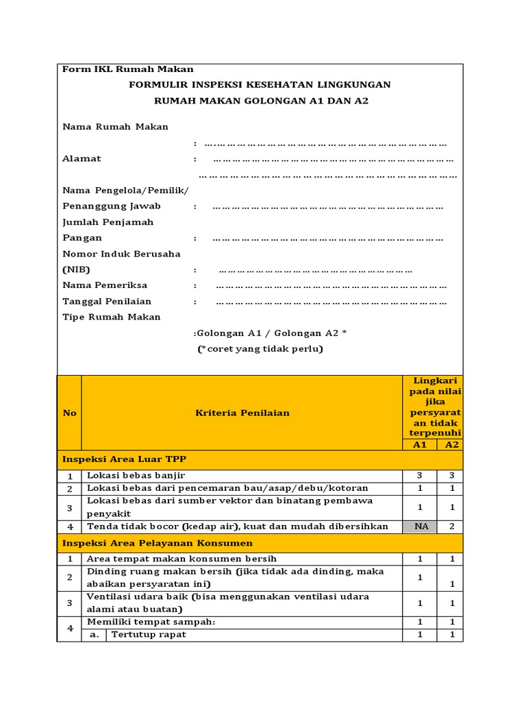 Form IKL Makanan Jajanan 2021 | PDF