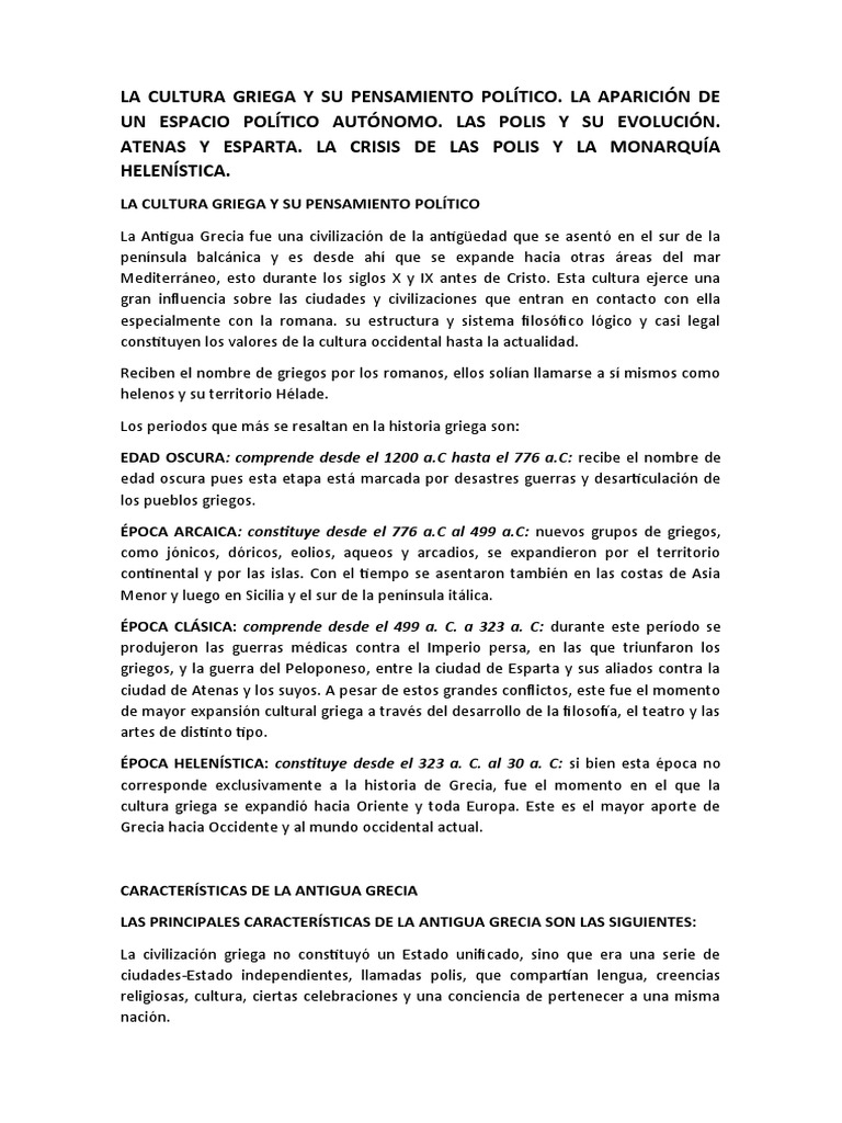 Política de La Grecia Antigua | PDF | Antigua Grecia | Esparta