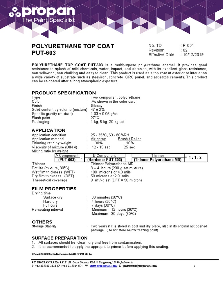 Finish Epoxy Propan PUT-603 | PDF | Polyurethane | Epoxy