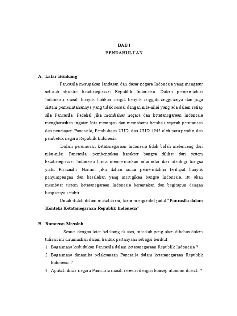 Makalah Pancasila Dalam Konteks Ketatanegaraan Republik Indonesia 2 Pdf 