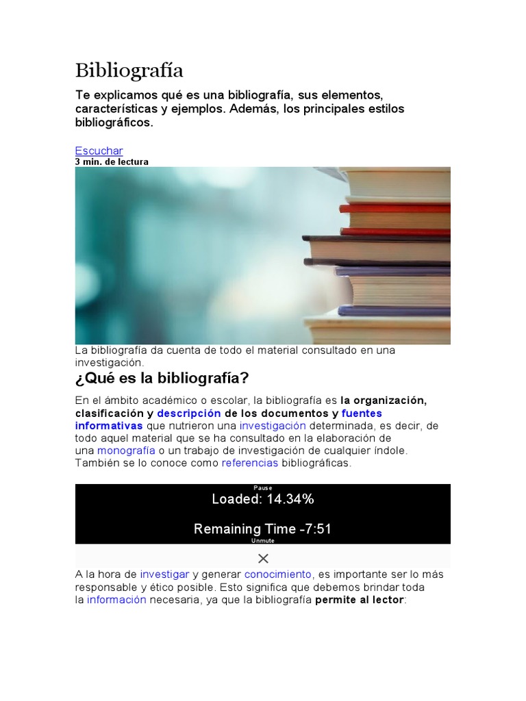 Elementos y estilos de bibliografía | PDF | Bibliografía | Citación