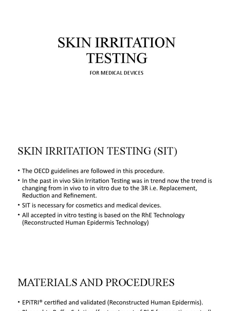 Skin Irritation Test | PDF