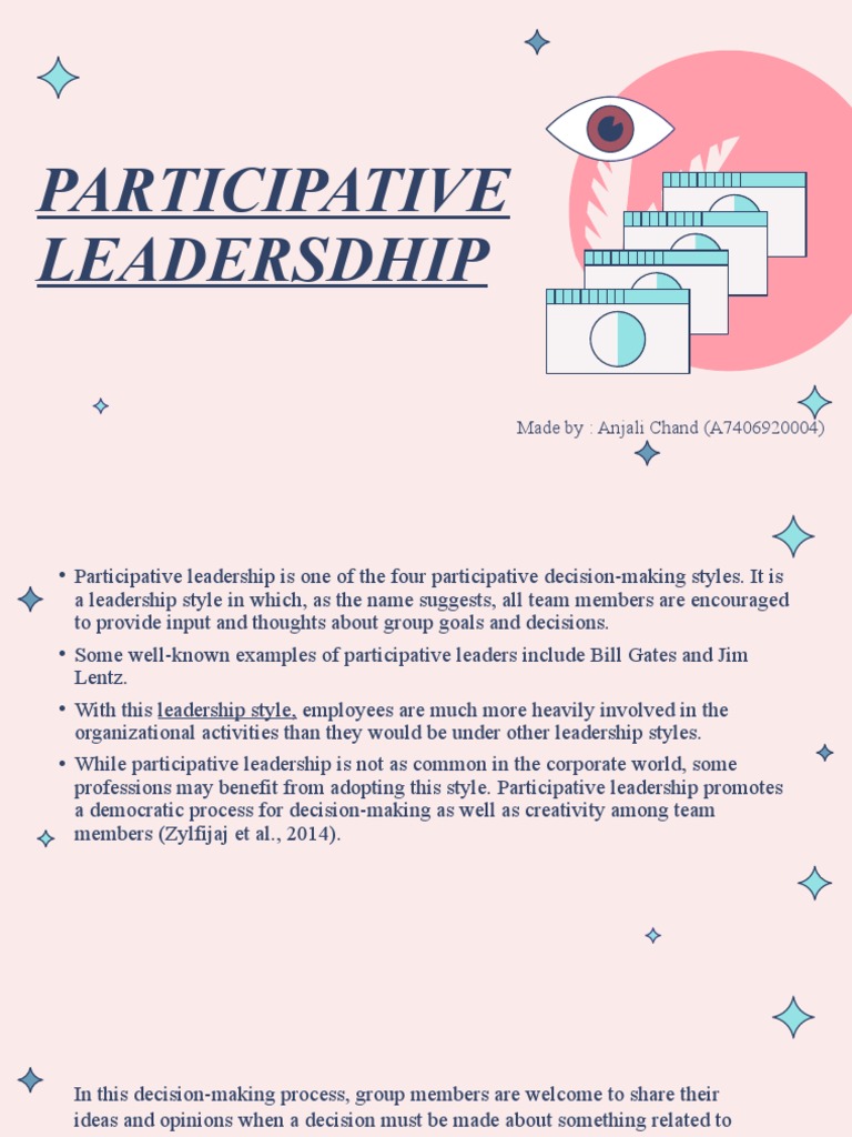 Participative Leadership Presentation | PDF | Leadership | Decision Making