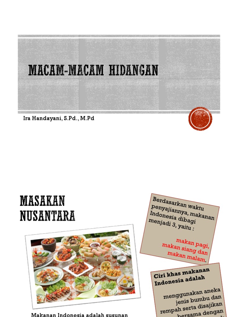 Pertemuan 4 - Macam-Macam Hidangan | PDF
