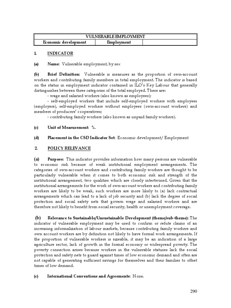 Vulnerable Employment | PDF | Employment | Unemployment