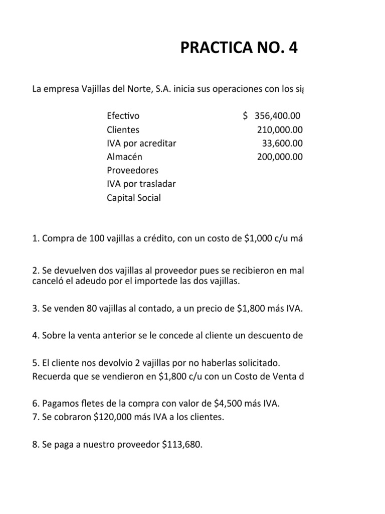 Asientos Contables para Vajillas del Norte | PDF | Business | Economias